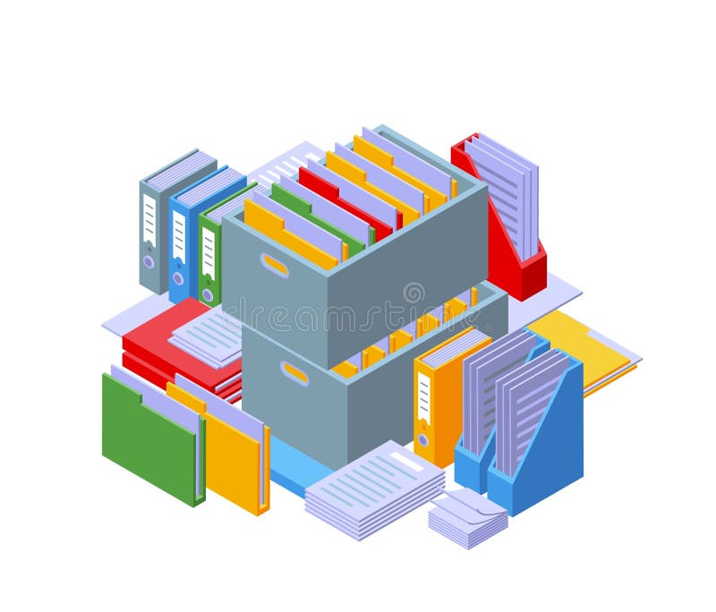 Isometric Folder Archive Stock Illustrations – 3,124 Isometric Folder ...