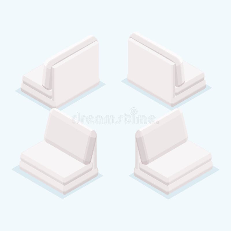 Isometric Office Furniture Front View, Rear View Stock Vector ...