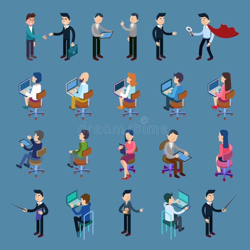 Isometric Office Workers. Business People Set. Isometric People Stock ...