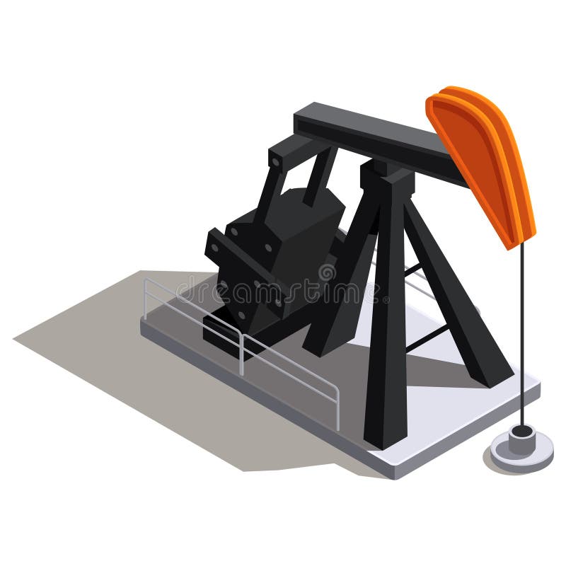 Isometric oil pump stock vector. Illustration of vector - 327850659