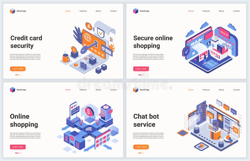 Isometric Online Shopping Technology Vector Illustration, Cartoon 3d ...