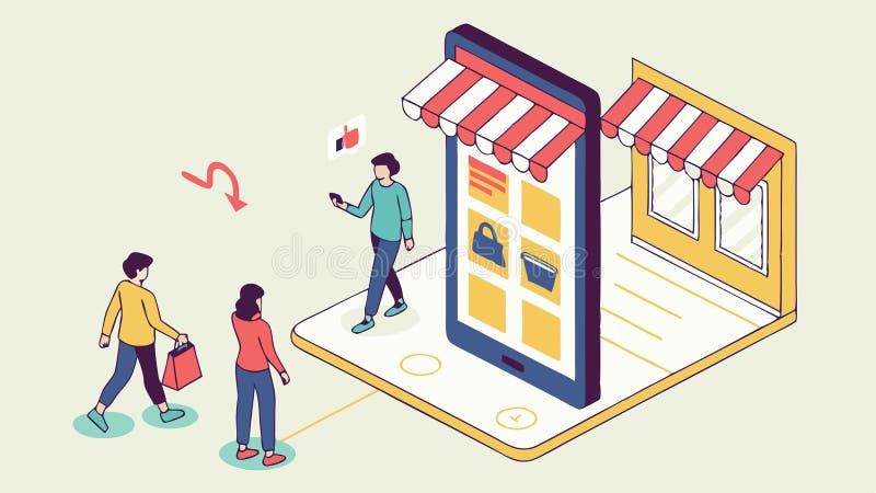Isometric Online Storefront for Immersive Shopping, Vector Design ...