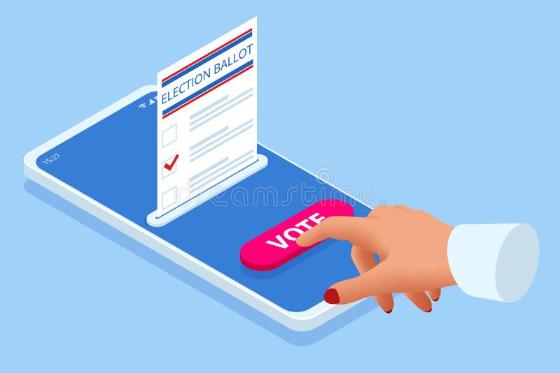 Isometric Online Voting and Election Concept. E-voting, Election ...
