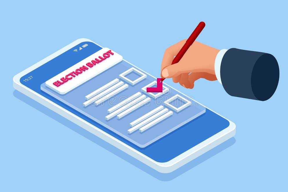 Isometric Online Voting and Election Concept. E-voting, Election ...