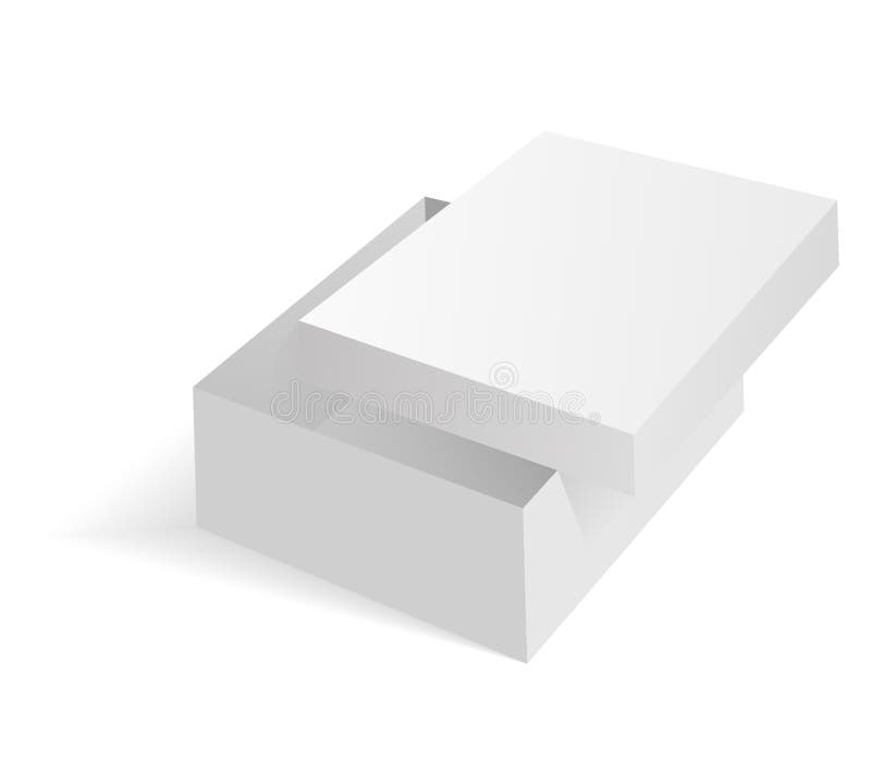 Isometric Opened Cardboard Box Packaging Template Isolated, Vector ...