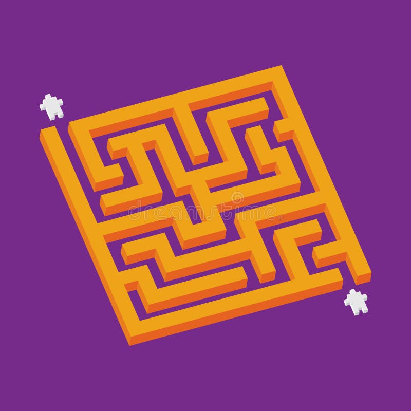 Red Orange Maze Structure with Arrow Direction Up Stock Illustration ...