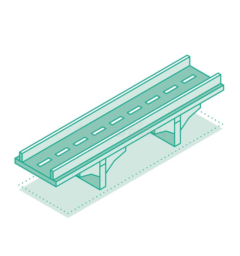 Isometric Outline Bridge. Vector Illustration. Road Icon. Urban ...