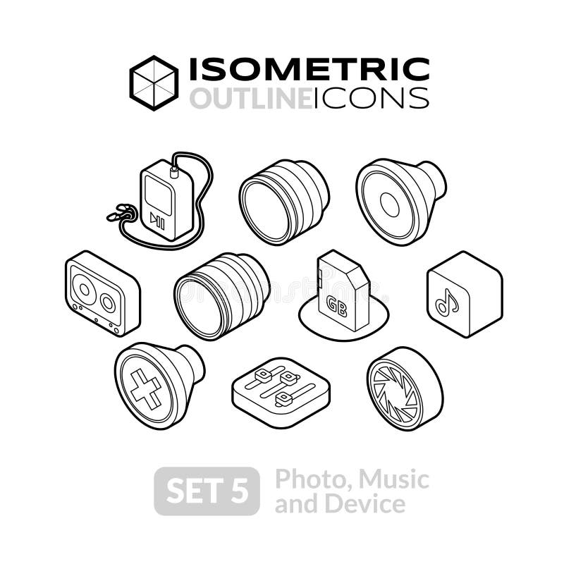 Isometric Outline Icons, Vector Set, Clothes. Thin Line Icons. Stock ... Isometric Outline Icons, Vector Set, Clothes. Thin Line Icons. Stock ...
