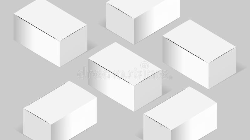 Isometric Packaging Box Mockup Stock Photo - Image of concept, carton ...