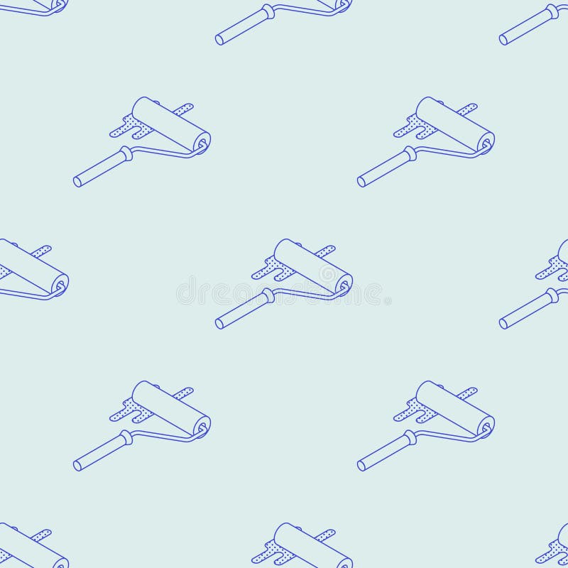 Isometric Paint Roller Seamless Pattern Stock Vector - Illustration of ...