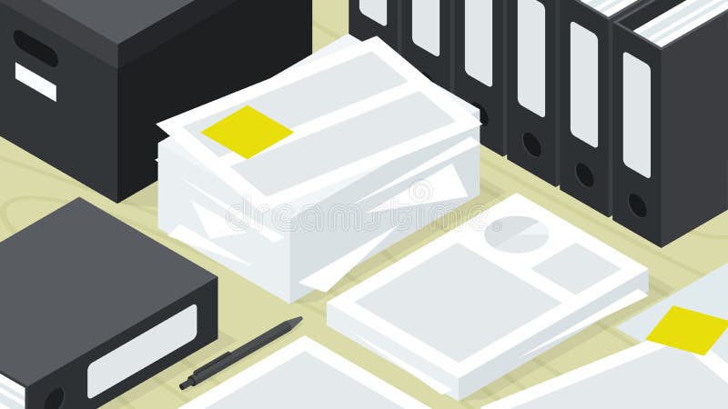 Isometric Paper Database Storage Illustration Stock Vector ...