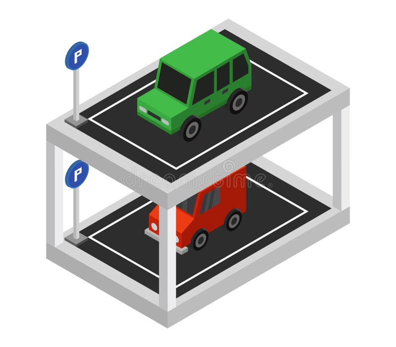 Isometric Parking on Background Vector Illustration Stock Illustration ...