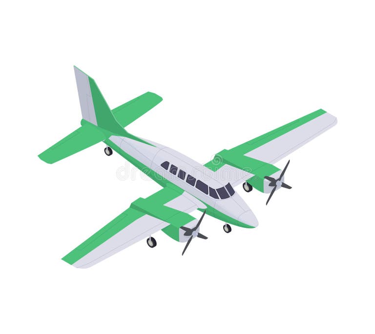 Isometric Passenger Plane stock vector. Illustration of pilot - 238786153