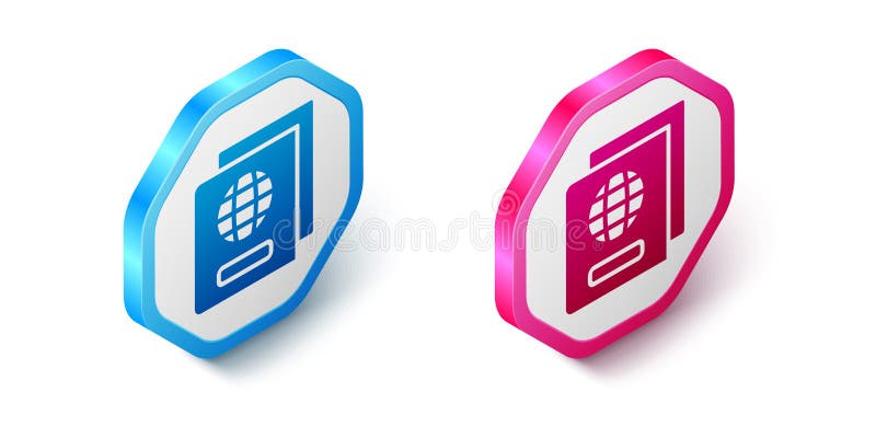Isometric Passport With Biometric Data Icon Isolated On White