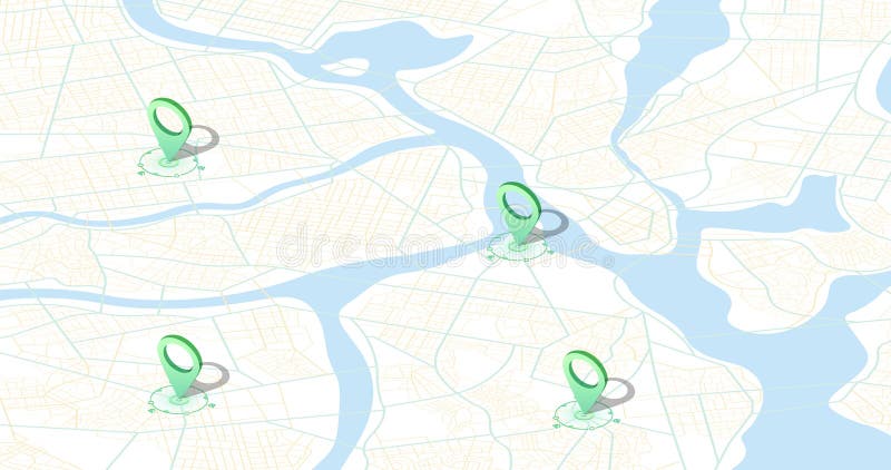 Isometric. the Path from Point To the Intended Goal, Many Destinations ...