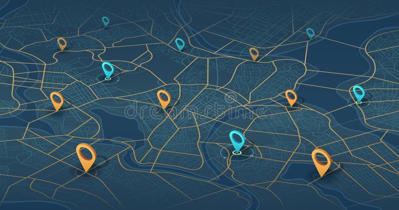 Isometric. the Path from Point To the Intended Goal, Many Destinations ...