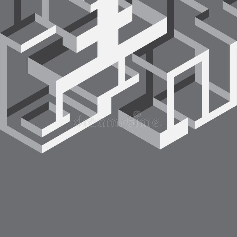 Isometric Structure. Optical Illusion of Volume. Stock Vector ...