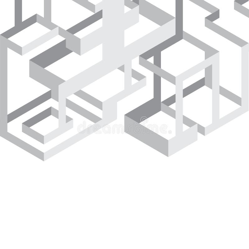 Isometric Structure. Optical Illusion of Volume. Stock Vector ...