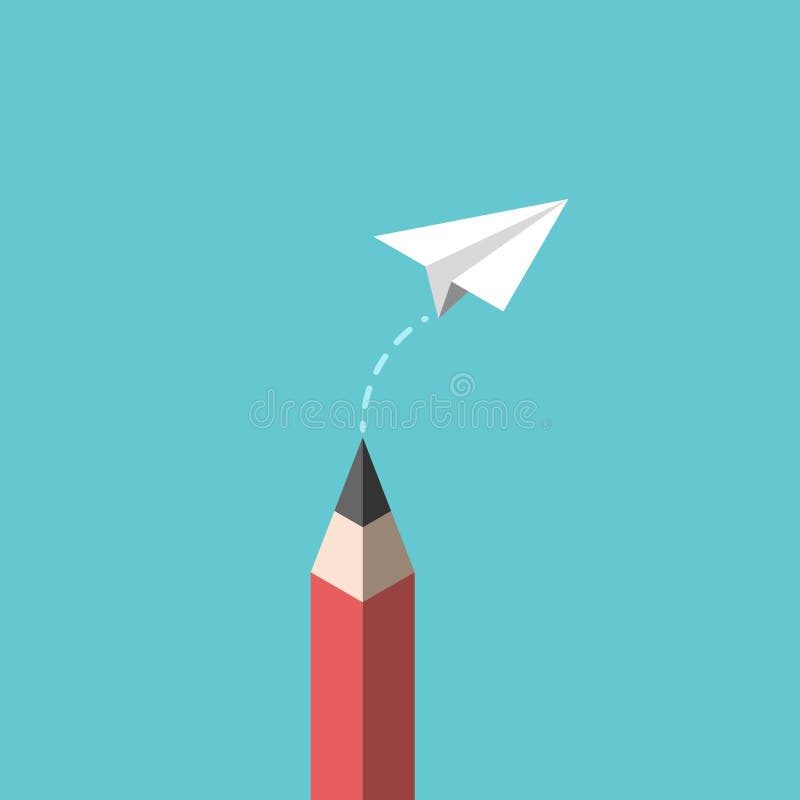Isometric Pencil, Airplane, Imagination Stock Vector - Illustration of ...