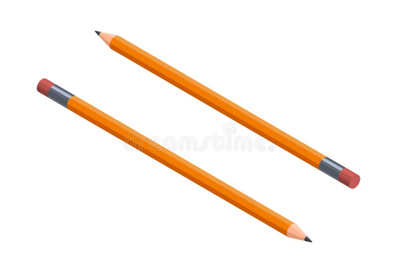 Isometric Pencil Isolated on White Background. Stock Vector ...
