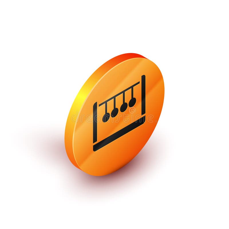 Isometric Pendulum Icon Isolated on White Background. Newtons Cradle ...