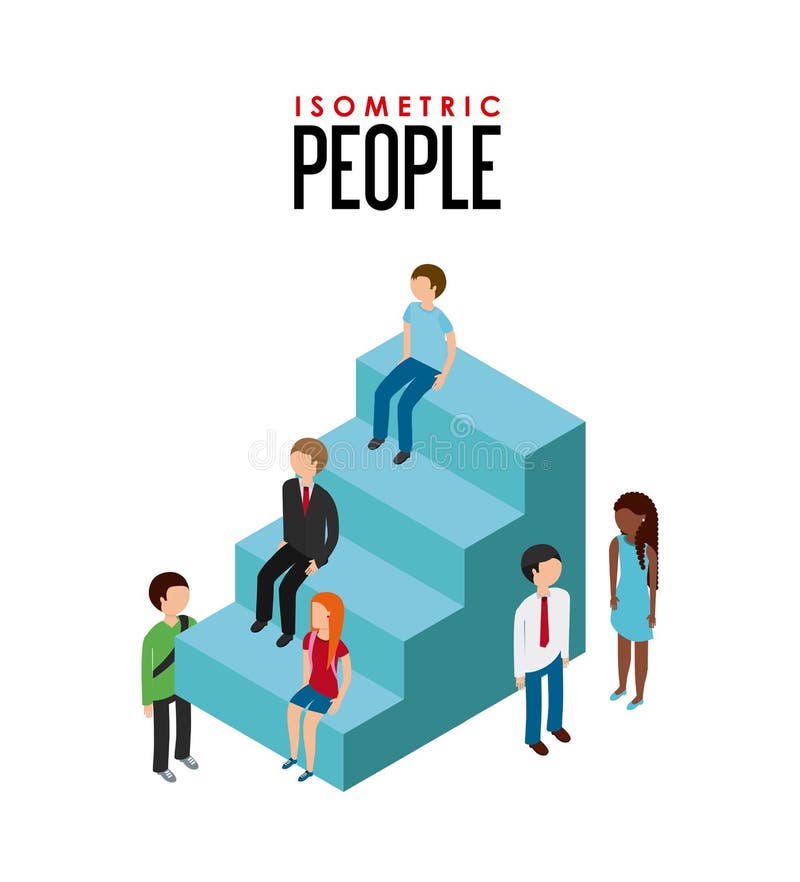 Isometric people design stock illustration. Illustration of social ...