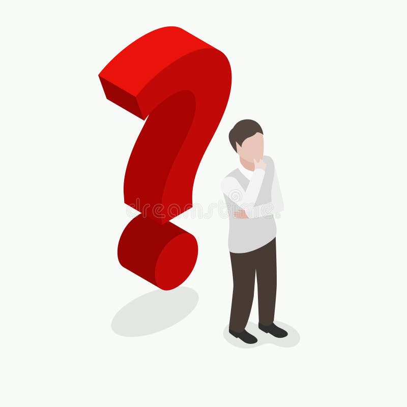Isometric People with Question Mark Stock Vector - Illustration of ...
