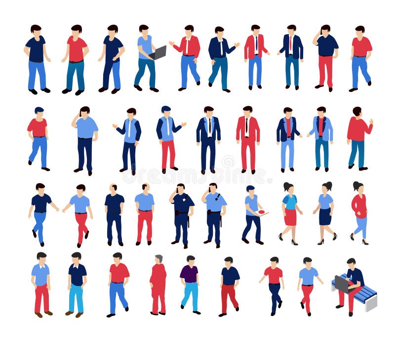 Isometric People Set Performing Various Activities Stock Vector ...