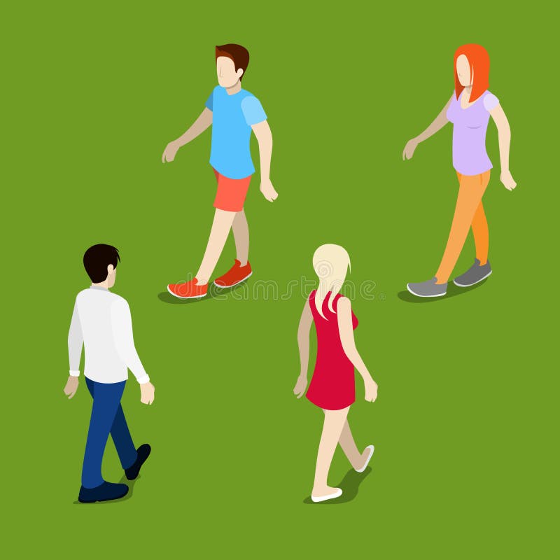 Isometric People. Walking Man Stock Vector - Illustration of walking ...