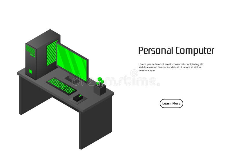 Isometric Personal Computer. Illustration Suitable for Advertising and ...