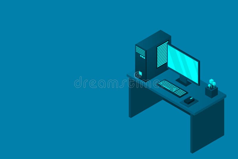 Isometric Personal Computer. Illustration Suitable for Advertising and ...