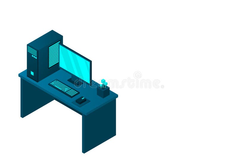 Isometric Personal Computer. Illustration Suitable for Advertising and ...