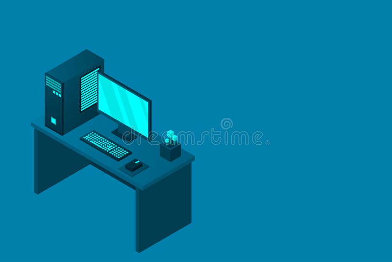Isometric Personal Computer. Illustration Suitable for Advertising and ...