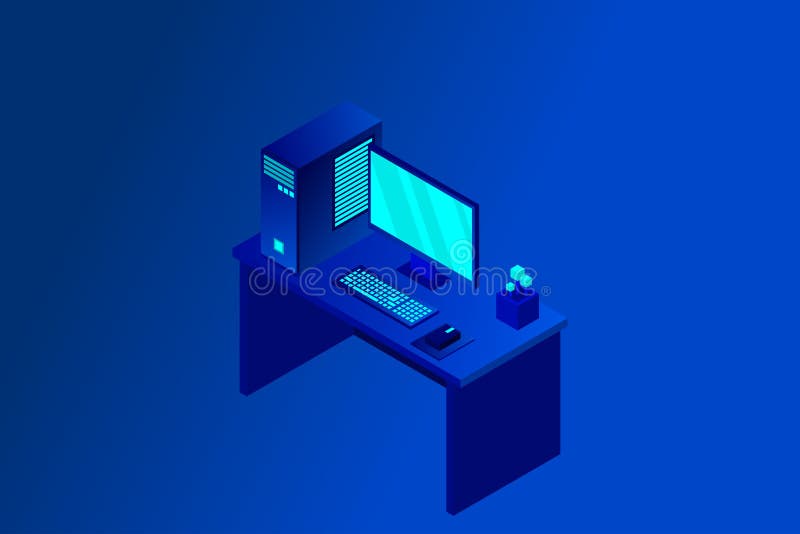 Isometric Personal Computer. Illustration Suitable for Advertising and ...