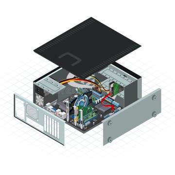 Isometric Personal Computer Vector Illustration Stock Vector ...