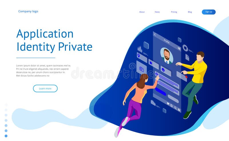 Isometric Personal Data Information App, Identity Private Concept ...