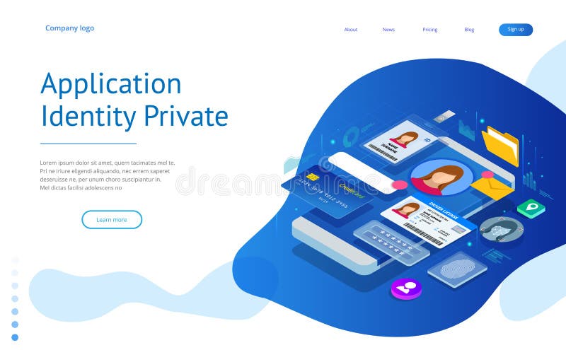 Isometric Personal Data Information App, Identity Private Concept ...