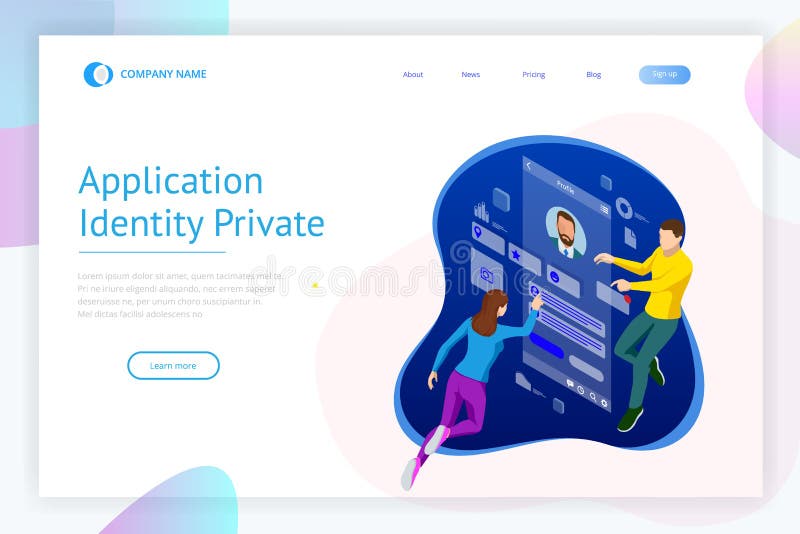 Isometric Personal Data Information App, Identity Private Concept ...