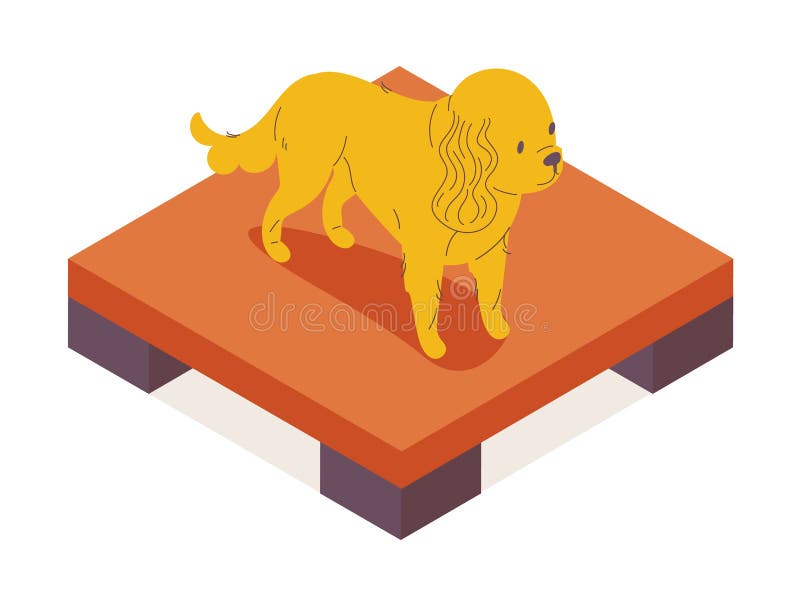 Isometric Pet Character Isolated on White. Vector 3d Pause Table and ...
