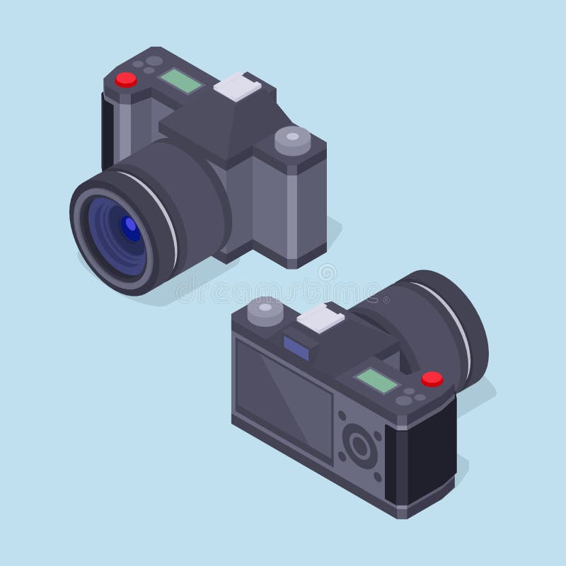 Isometric photo camera stock vector. Illustration of hobbies - 56269755