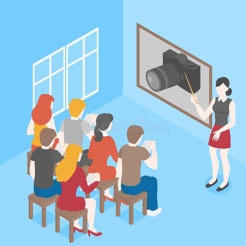 Photography Class Courses. Photographer Tutorial Stock Vector ...