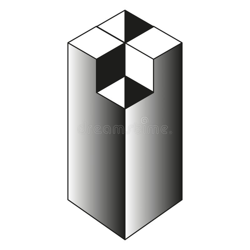 Isometric Pillar Form. 3d Vector Block. Geometric Structure Design ...