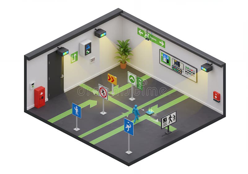 Directional Evacuation Stock Illustrations – 1,769 Directional ...