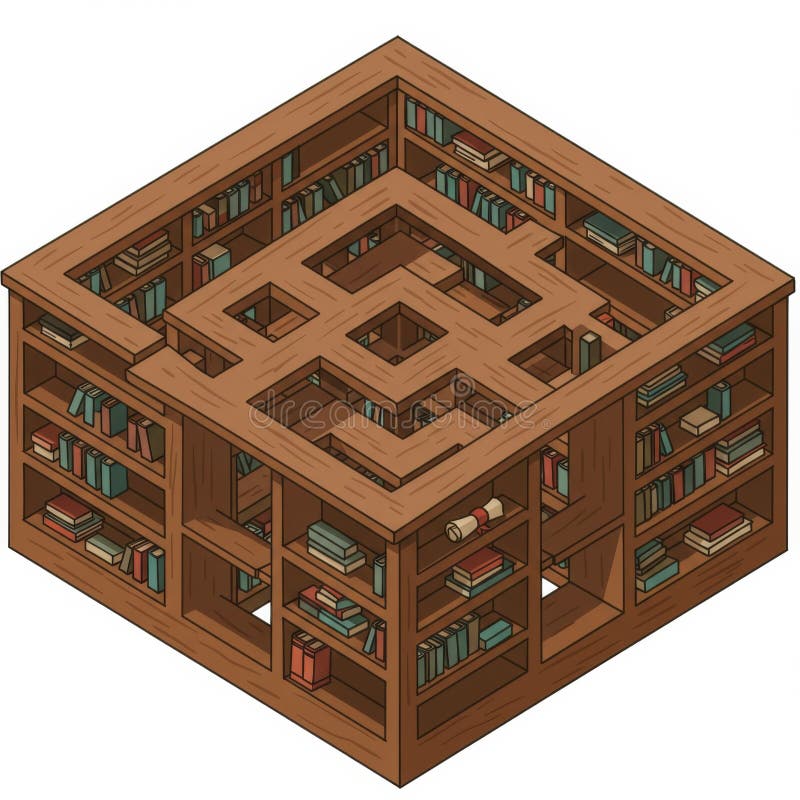 Isometric Pixel Art Library Maze Design Stock Illustration ...