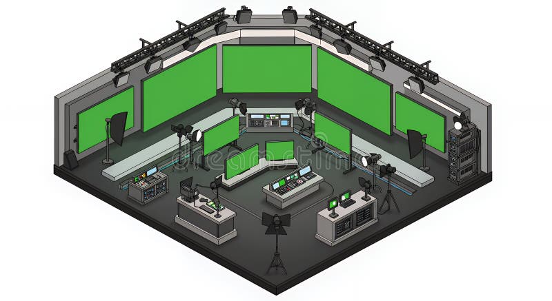 Isometric Pixel Art of a Professional Streaming Studio Stock ...