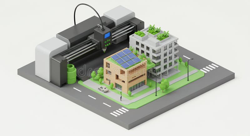 Isometric Pixelated 3D Printer Constructing Sustainable Urban Landscape ...
