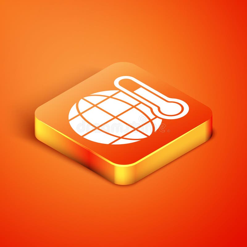 Isometric Planet Earth Melting To Global Warming Icon Isolated on ...