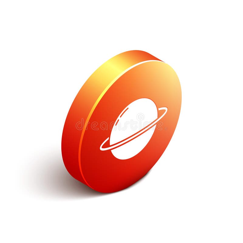 Isometric Planet Saturn with Planetary Ring System Icon Isolated on ...