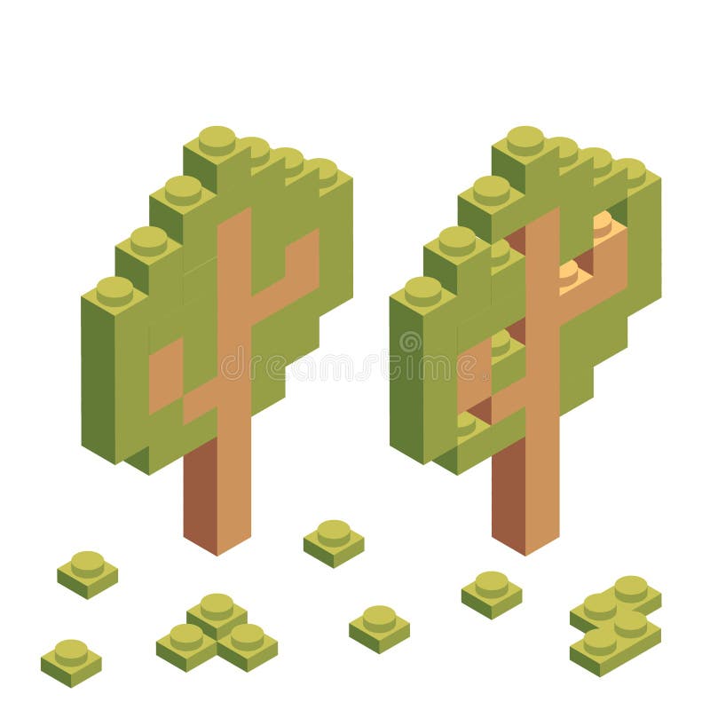 Isometric Plastic Building Blocks and Tiles Stock Vector - Illustration ...