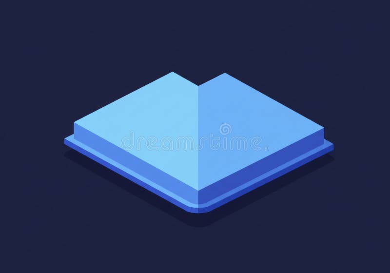 Isometric Platform Blue Shape on Dark Background Stock Illustration ...